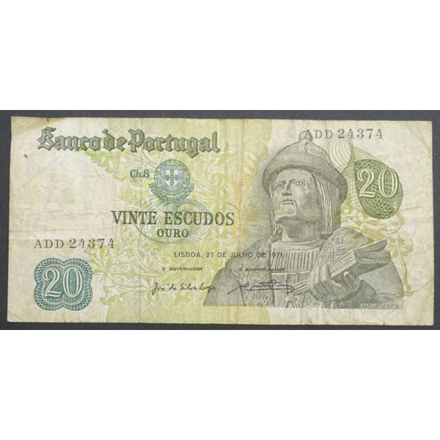 NT.PT.63.CM - NOTA DE 20 ESCUDOS 1971 ( CIRCULADA + ) "20$00 1971 Ch.8 ...
