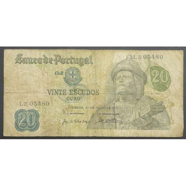 NT.PT.63.MC - NOTA DE 20 ESCUDOS 1971 ( MUITO CIRCULADA ) "20$00 1971 ...