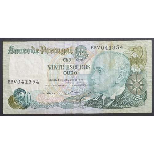 NT.PT.63.CM - NOTA DE 20 ESCUDOS 1971 ( CIRCULADA + ) "20$00 1971 Ch.8 ...