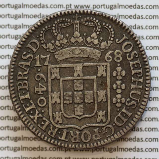MQ.4D.AG.JO.BR.52.01.B - Moeda 640 Réis 1768 Prata D. José I (Brasil ...