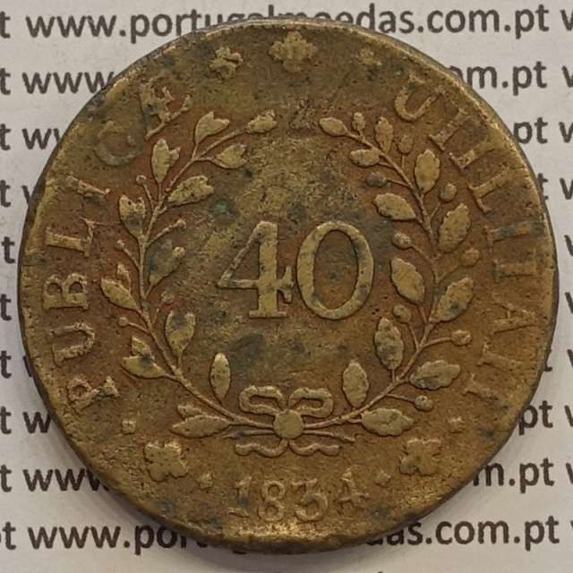 MQ.4D.AG.M2.14.05.A - MOEDA PATACO (40 REIS) BRONZE 1834 - EIXO ...