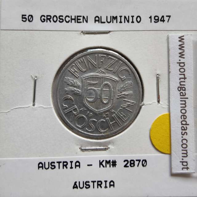 WC.EP.AU.2870.1947.A - Áustria 50 Groschen 1947 Alumínio, World Coins ...