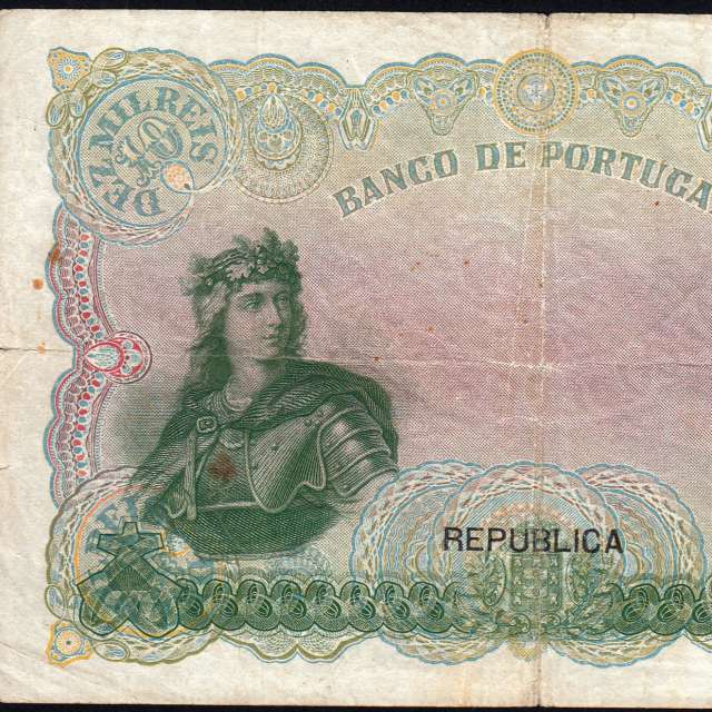 NT.PT.MQ.10.ch4 - Banknote of 10.000 Reis 1910, 10000 Reis 09/30/1910 ...
