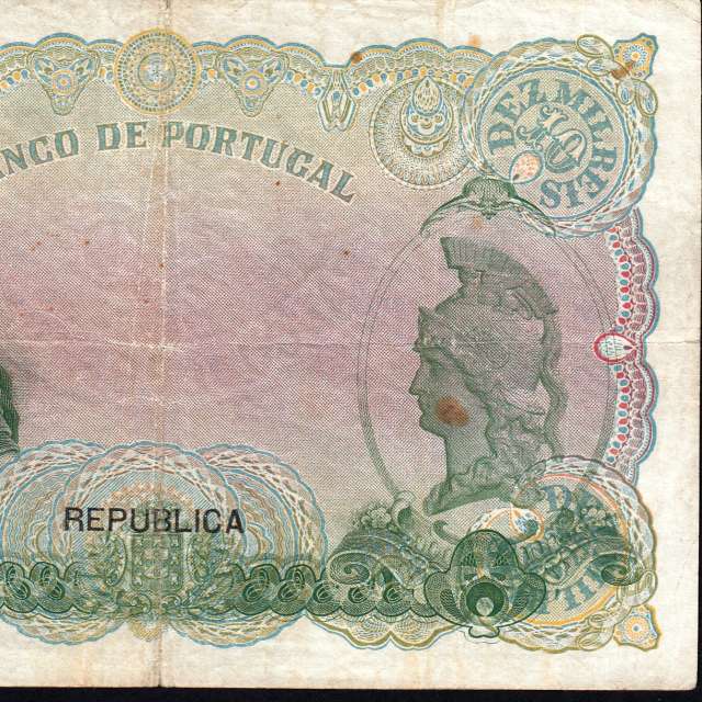 NT.PT.MQ.10.ch4 - Banknote of 10.000 Reis 1910, 10000 Reis 09/30/1910 ...