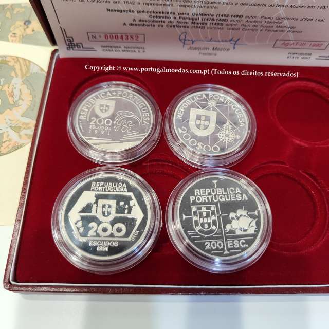 DESC.PROOF.03.A1 - 3nd Portuguese Discoveries Series, 4 coins of Silver ...