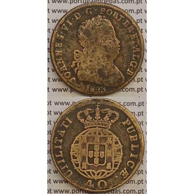 MQ.4D.AG.J6.04.07.F - MOEDA PATACO (40 RÉIS) BRONZE 1823 (BC) LEGENDA JUNTA