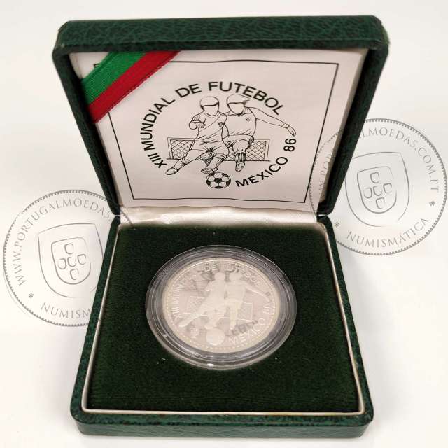 PROOF.CM.AG.R.0072.03.A2 - PROOF, 100 Escudos 1986 MEXICO 86 prata ...